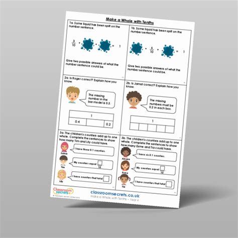 Year 4 Make A Whole With Tenths Reasoning And Problem Solving Resource Classroom Secrets