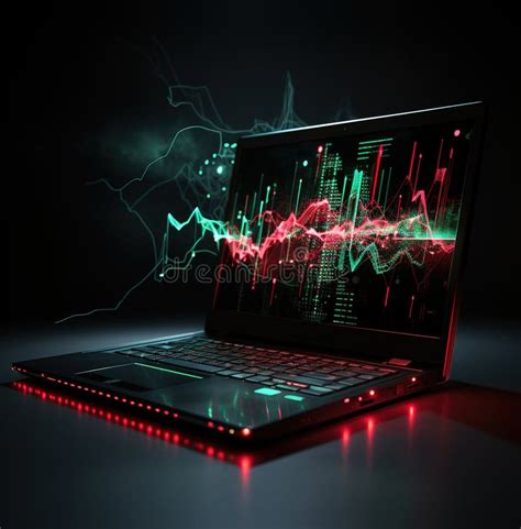 Application Of Laptop With Business Graph Analytical Data Trend