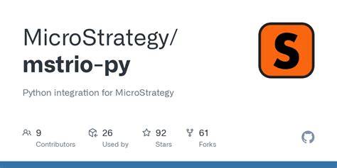 GitHub - MicroStrategy/mstrio-py: Python integration for MicroStrategy