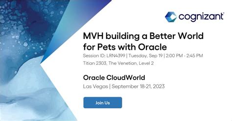 Sajan Thomas Abraham On Linkedin Engineering Intuition Join Cognizant At Oracle Cloudworld 2023