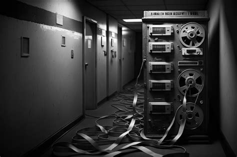 Premium Ai Image The Server Room Uses Backup Media Tape For Data