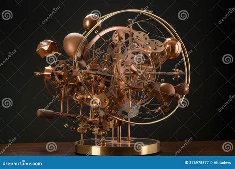 Kinetic Sculpture Made Of Brass And Copper With Intricate Moving Parts