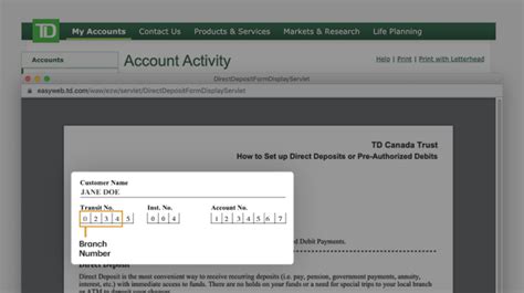 What Is Td Branch Number Printable Templates Free