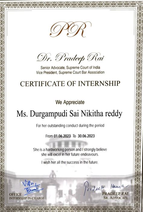 Nikitha Reddy On Linkedin I Have Successfully Completed My Internship