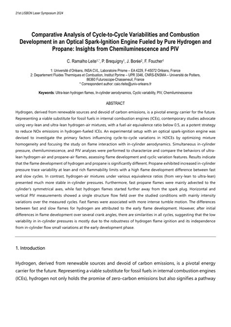 Pdf Comparative Analysis Of Cycle To Cycle Variabilities And Combustion Development In An