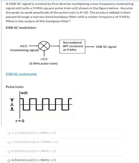Solved A Dsb Sc Signal Is Created By First Directly Multiplying A 1 Answer Transtutors