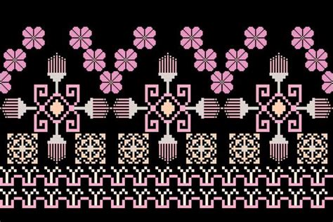Cross Stitch Flower Border Vector Art Icons And Graphics For Free