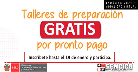 Sencico Ofrece Talleres De Preparación Gratis