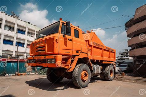 Modular Constructivism Inspired Orange Construction Truck Angular