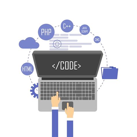 Premium Vector Programmer At Computer Desk Working On Program Software Concept Vector