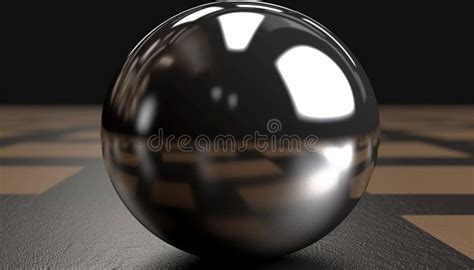 Shiny Sphere Reflects Abstract World Map Futuristic Global