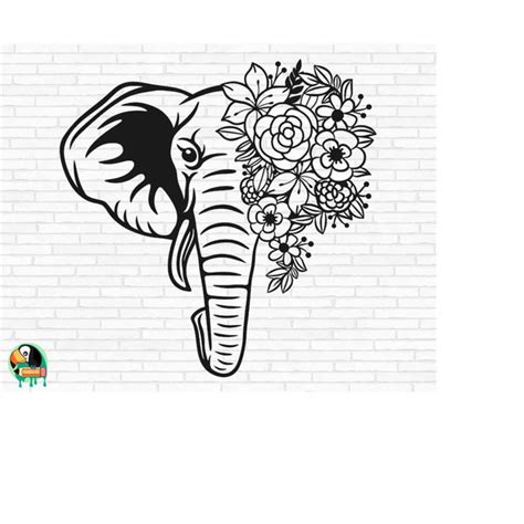 Floral Elephant Svg Elephant Svg Flowers Elephant Svg Ele Inspire