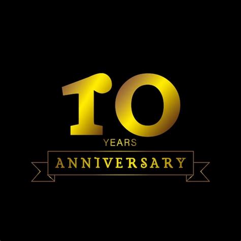 Premium Vector Golden Vintage Anniversary Logo