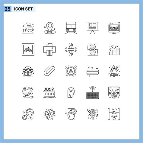 25 User Interface Line Pack Of Modern Signs And Symbols Of Bids Presentation Transport Marketing