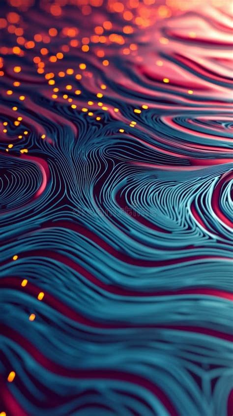Colorful Abstract Waves With Glowing Elements Create A Mesmerizing Visual Experience Stock