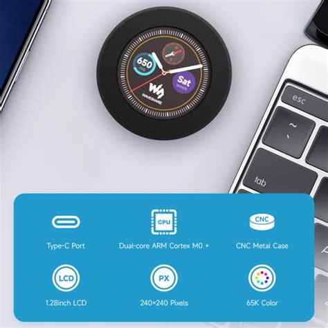 Waveshare 26369 128 Inch Round Lcd Screen Rp2040 Mcu Board Bigupgadgets