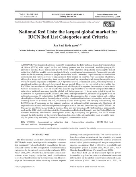 pdf national red lists the largest global market for iucn red list