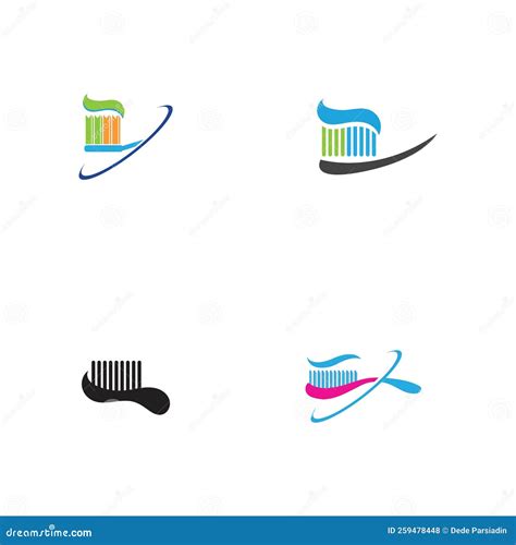 Toothbrush With Toothpaste Logo Icon Vector Template Illustration
