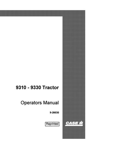Case 9310 9330 Tractors Pdf Operators Manual