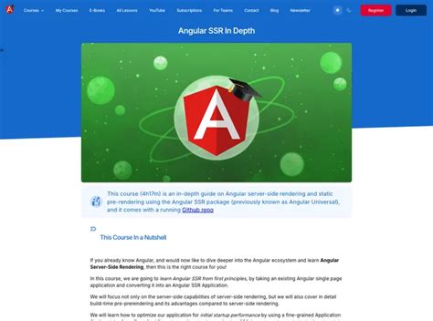 Angular Ssr Course By Angular University A Angular Template Built