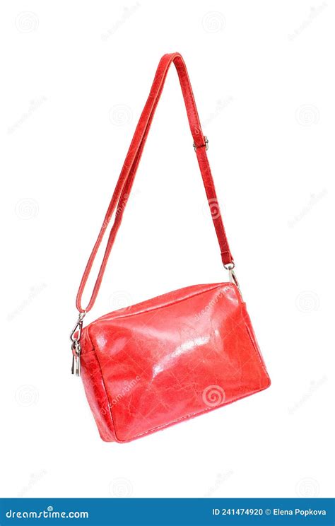 Bolsa De Cuerpo Cruzado Femenina Roja Elegante Aislada En Fondo Blanco