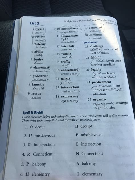 Abeka 7th Grade Spelling List 16