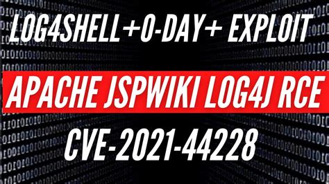 Apache Jspwiki Log4j Rce 0day Cve 2021 44228 Poc Log4shell Youtube