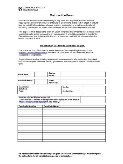 Malpractice Form Local Template Setembro2021 Pdf Communication