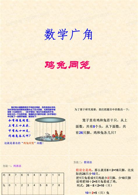 鸡兔同笼 a ppt模板下载 编号qdnkdevo 熊猫办公