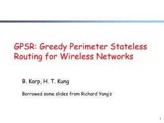 PPT GPSR Greedy Perimeter Stateless Routing For Wireless Networks PowerPoint Presentation