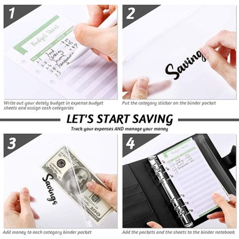 A6 pärm Budget Planner Notebook omslag Mappstorlek 6 hålsfickor