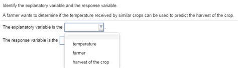 Solved Identify The Explanatory Variable And The Response Chegg