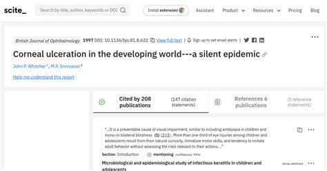 Corneal Ulceration In The Developing World A Silent Epidemic Scite