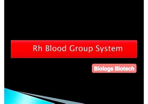 Solution Rh Blood Group System Studypool