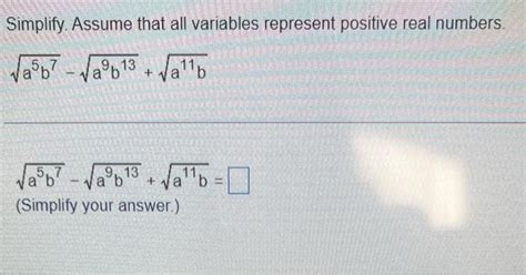 Solved Simplify Assume That All Variables Represent