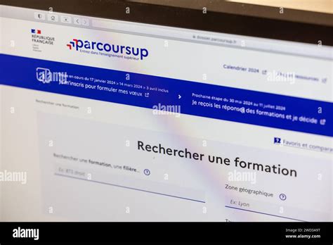 Paris France 18 Janvier 2024 Parcoursup Est La Plate Forme