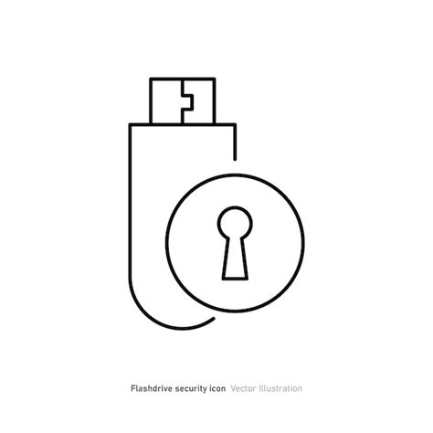 Premium Vector Usb Security Icon Design Flash Drive Security Vector Illustration