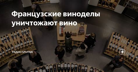 Французские виноделы уничтожают вино Радио Sputnik Дзен