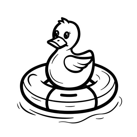 Premium Vector Cute Vector Cartoon Illustration Of Duck Float