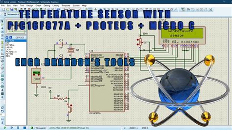 Temperature Sensing System With Pic16f877a Microcontroller And Lm35 Sensor In Proteus Youtube