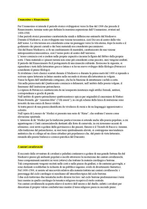 Riassunti Di Italiano Ariosto Machiavelli E Tasso Docsity