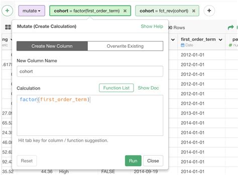 revert the order of the cohort column created above