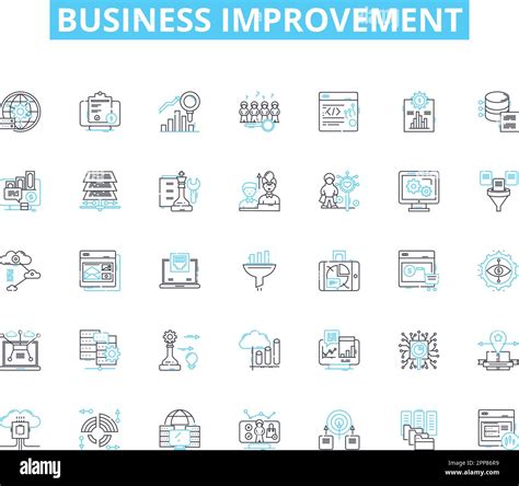 Business Improvement Linear Icons Set Optimization Productivity Efficiency Innovation