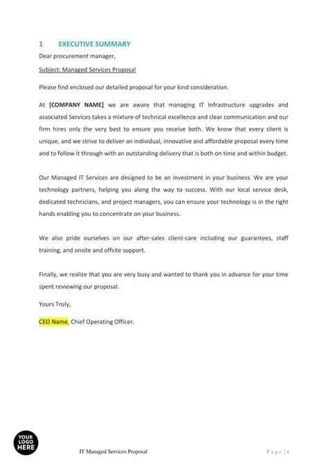 Managed Services Proposal Template With Comprehensive Work Plan Chapter Rfply
