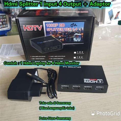 Jual Hdmi Cabang 4 Hdmi Splitter 4 Slot Plus Adaptor 1 Input 4 Output Adapt Di Seller Putra