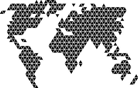 세계 지도 추상 기하학적 패턴 배경과 노드를 반복 하는 검은 삼각형에서 도식 벡터 일러스트입니다 3차원 형태에 대한 스톡 벡터 아트 및 기타 이미지 Istock