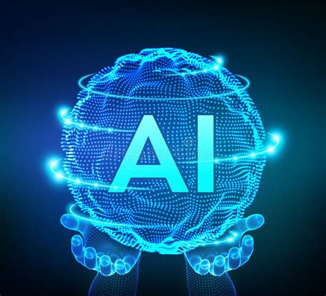 Ai Artificial Intelligence Logo In Hands Artificial Intelligence And