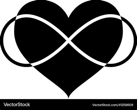 Infinity Heart Glyph Icon Royalty Free Vector Image