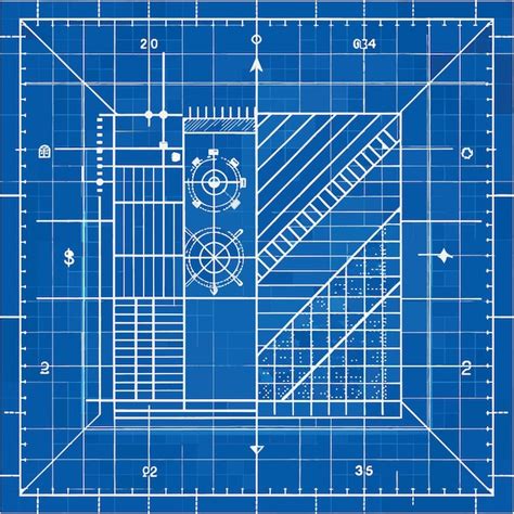 Blueprint Graph Paper Seamless Pattern Ruled Millimeter Grid For