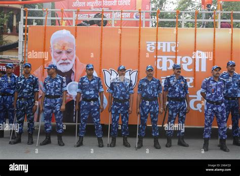 Security Personnel Stand Guard Before The Start Of Indias Prime